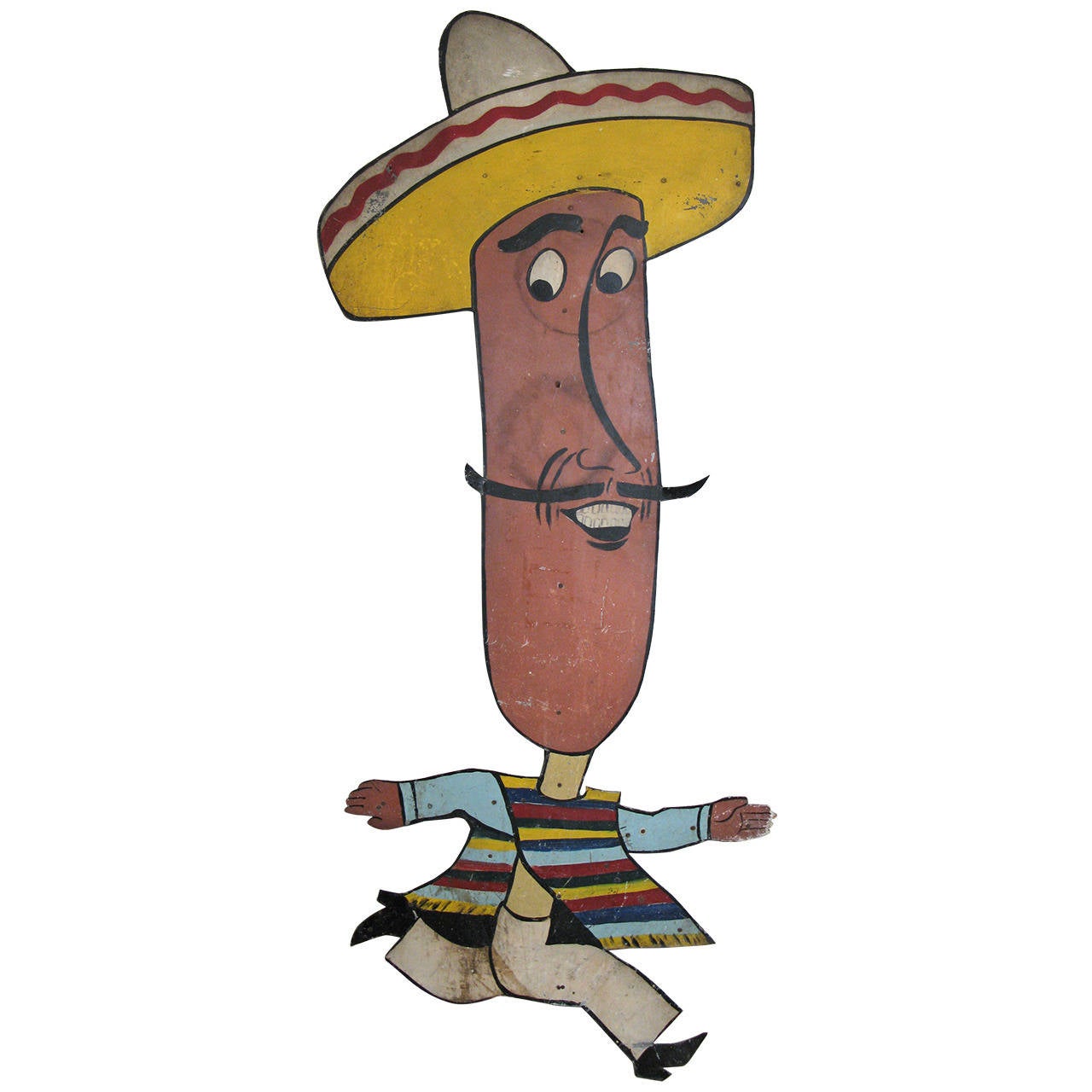 Antique Painted Metal Hot Dog Sign at 1stdibs