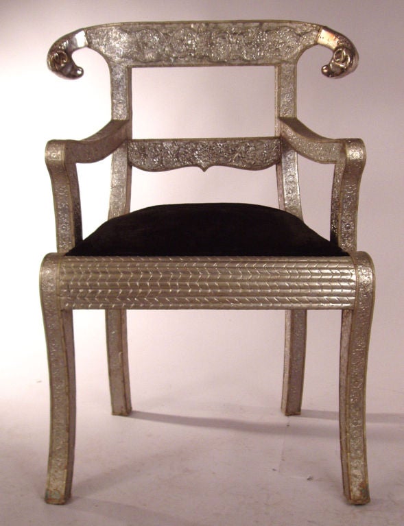 Pair of Antique Indian Rams Head Chairs at 1stDibs