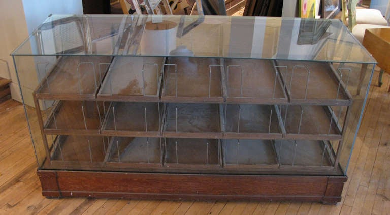 Antique Oak and Glass Haberdashery Display Cabinet at 1stDibs | antique ...