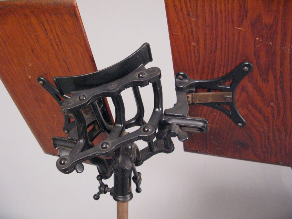 Antique Cast Iron and Oak Adjustable Library Book Stand at 1stDibs ...