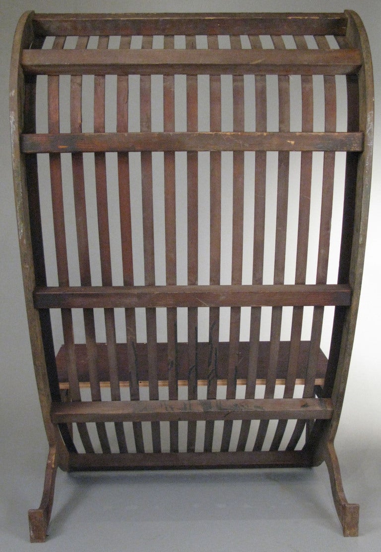 Antique Cast Iron and Oak Hooded Bench at 1stDibs