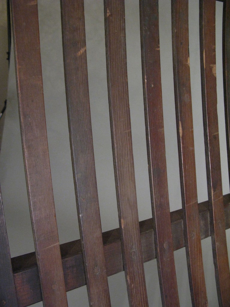 Antique Cast Iron and Oak Hooded Bench at 1stDibs