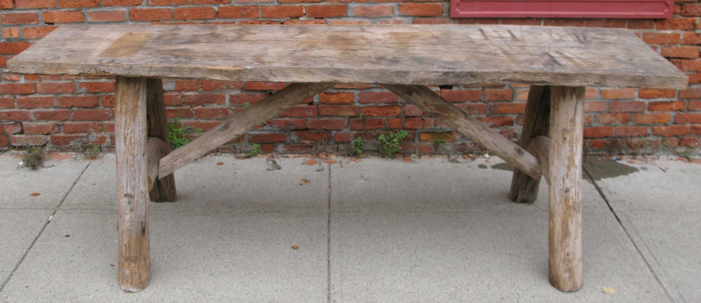 Antique Rustic Log Console Table at 1stDibs