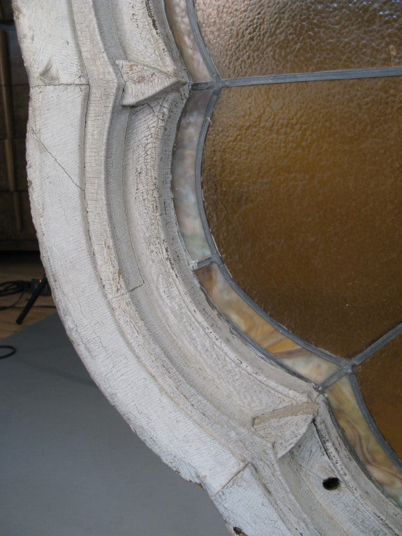 Antique Monumental Scalloped Edge Stained Glass Window at 1stDibs