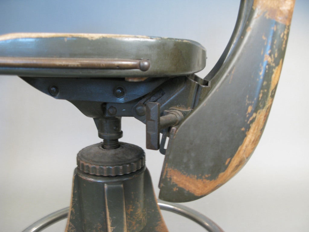 Antique Industrial Drafting Stool by Sikes at 1stDibs | industrial ...