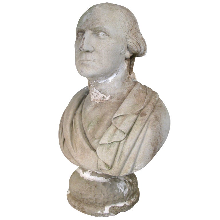 Antique Cast Stone Bust of George Washington at 1stDibs
