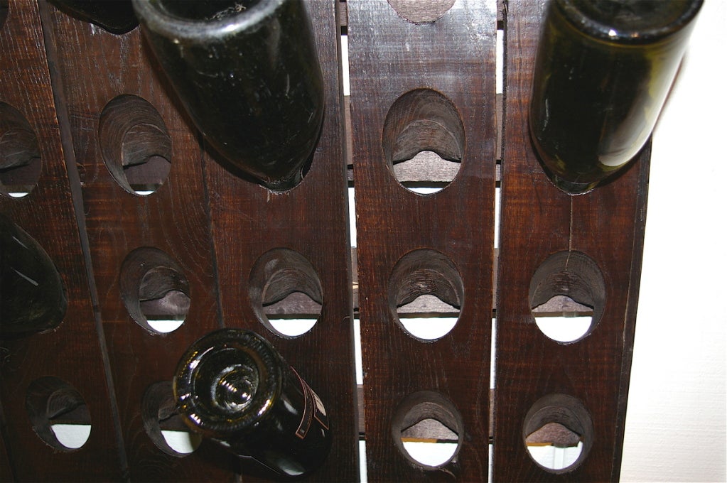 French Champagne Bottle Rack in Oak at 1stDibs