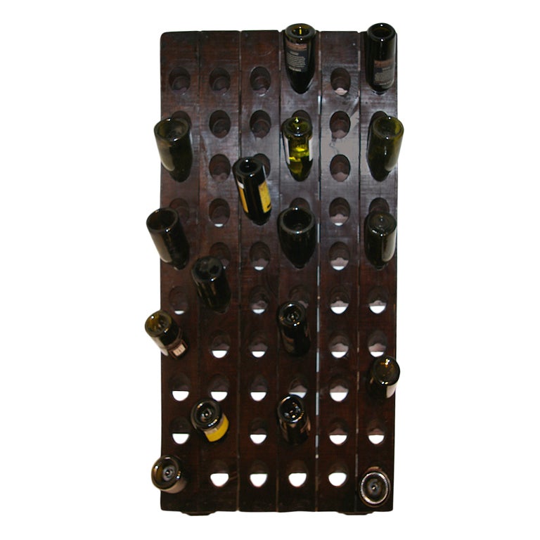 French Champagne Bottle Rack in Oak at 1stDibs