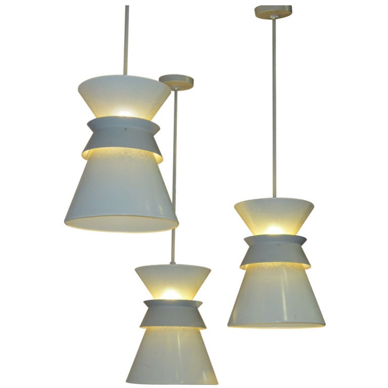 Three Lightolier Light Fixture Designed by Gerald Thurston at 1stDibs