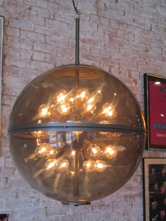 Smoked Acrylic Sphere Light Fixture at 1stDibs