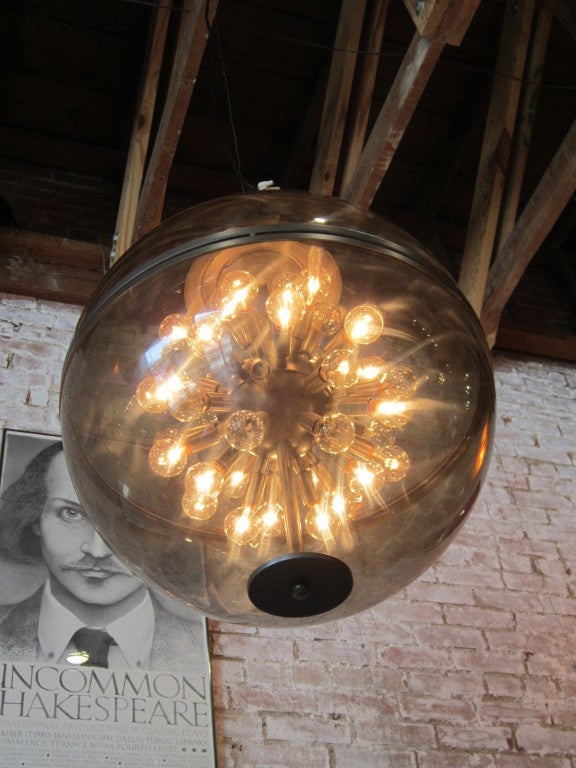 Smoked Acrylic Sphere Light Fixture at 1stDibs