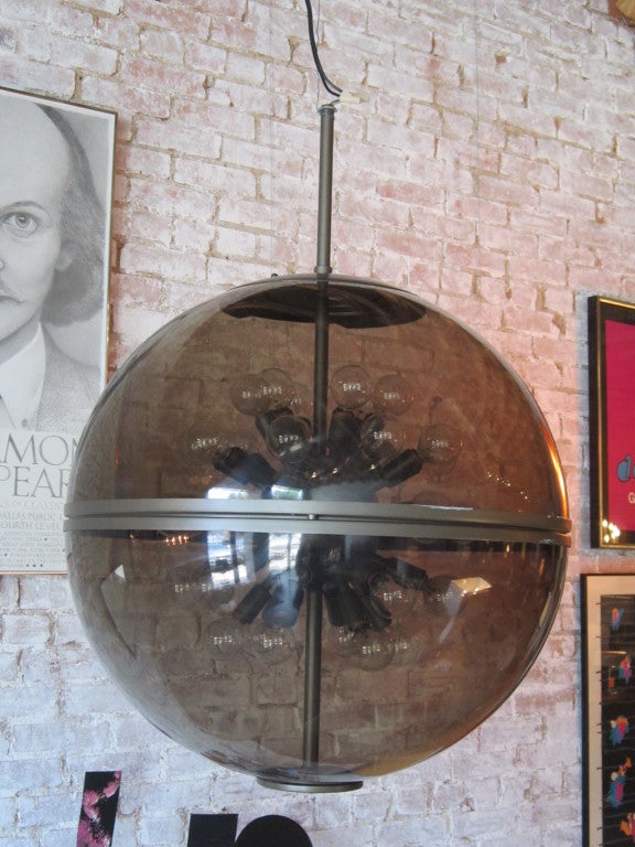 Smoked Acrylic Sphere Light Fixture at 1stDibs