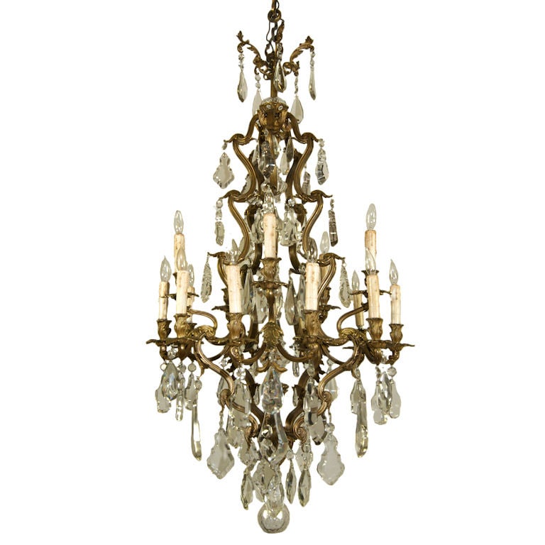 15 Light Rococo Crystal Chandelier at 1stDibs