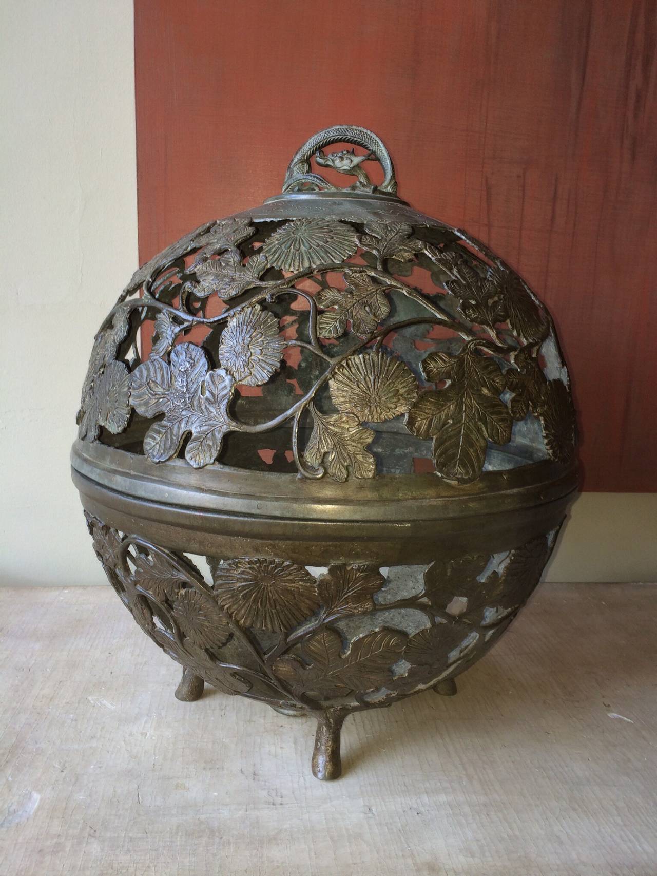Japanese Meiji Bronze Spherical Lantern at 1stDibs