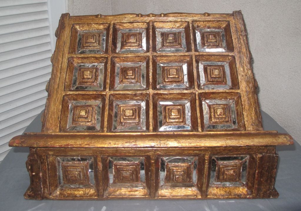 Spanish Colonial Revival Gold Leaf w/Applique Mirrors Book Stand For ...