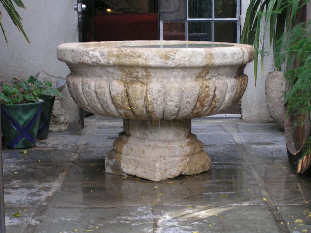 Large Spanish Colonial Style Cantera Stone Font at 1stDibs