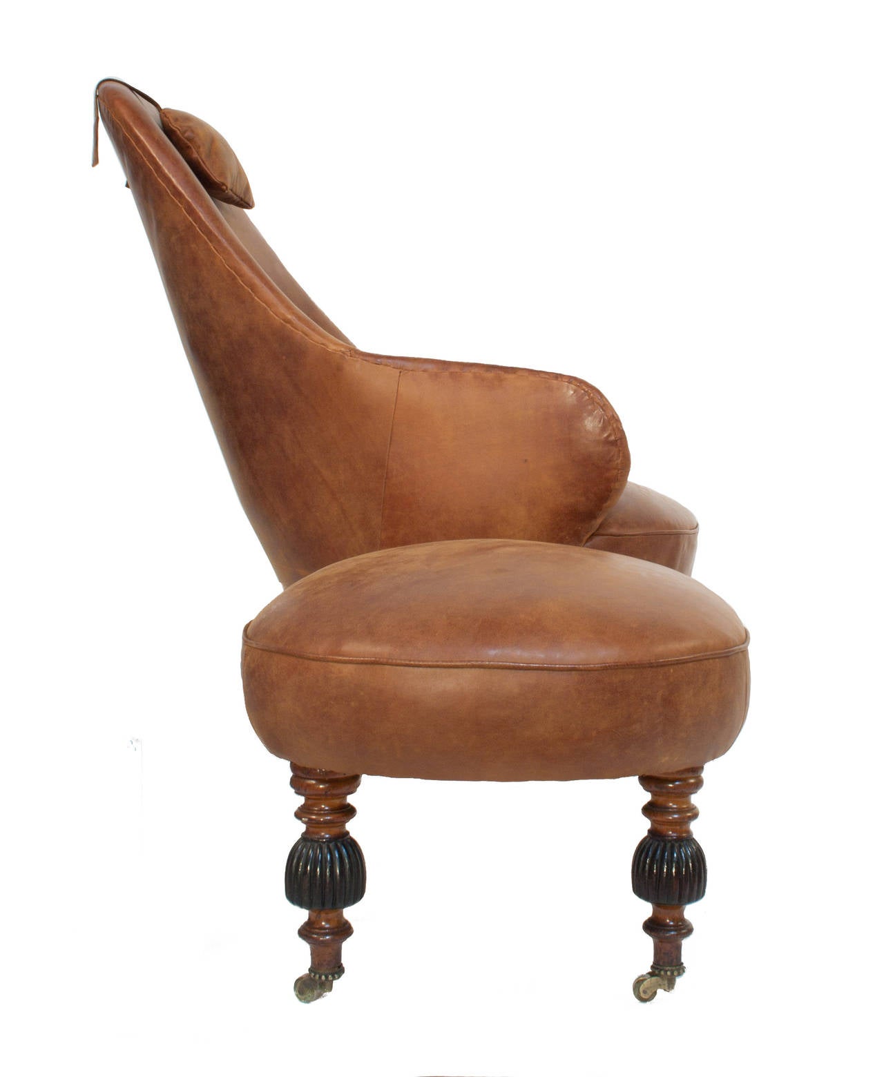 Leather Library Swivel Chair at 1stDibs