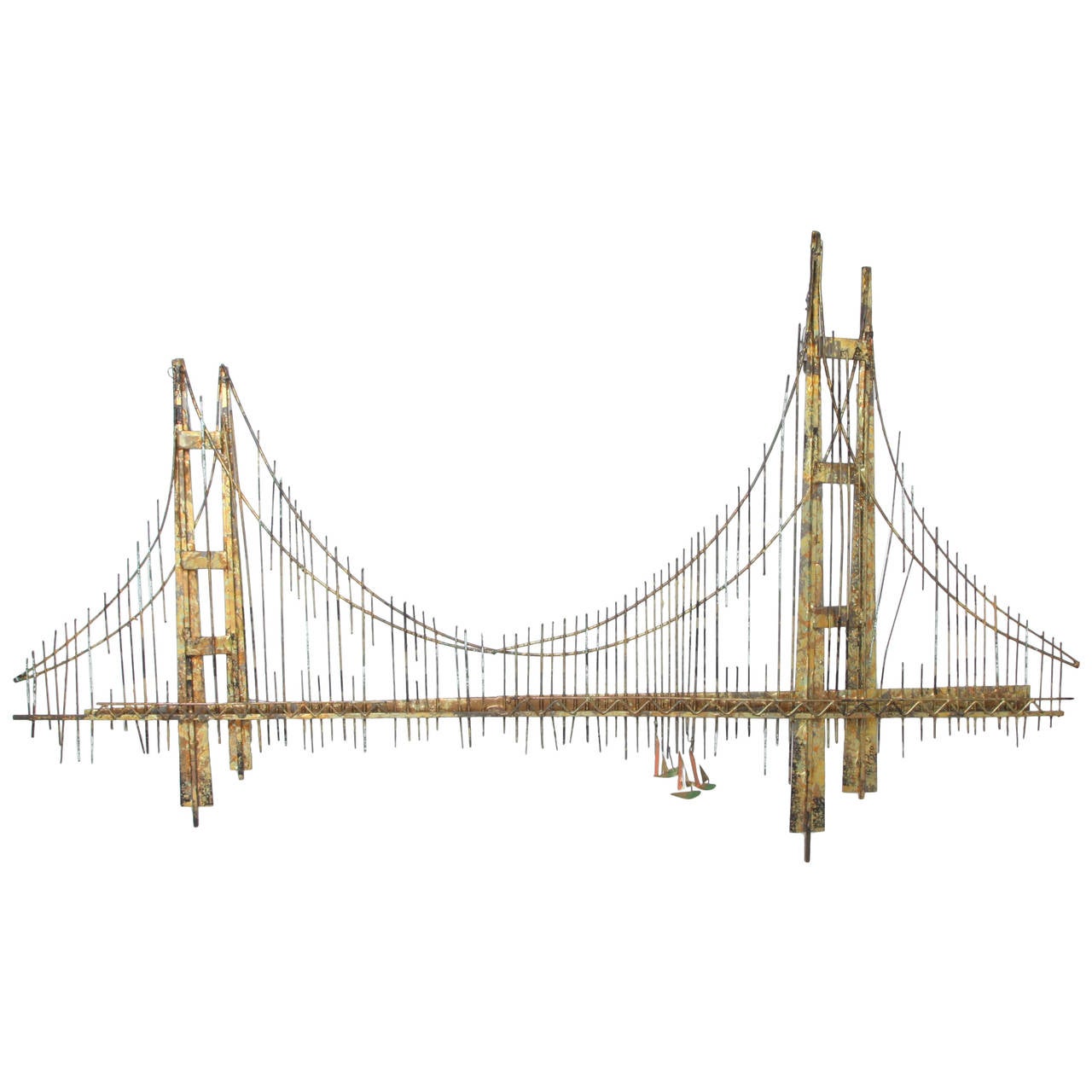Wire Brooklyn Bridge Sculpture by Curtis Jere at 1stDibs