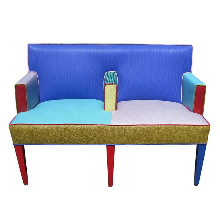Ettore Sottsass Settee for Memphis Furniture, Circa 1960s at 1stDibs