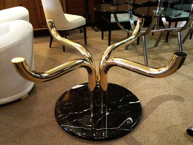 Unique Brass and marble Table base at 1stDibs