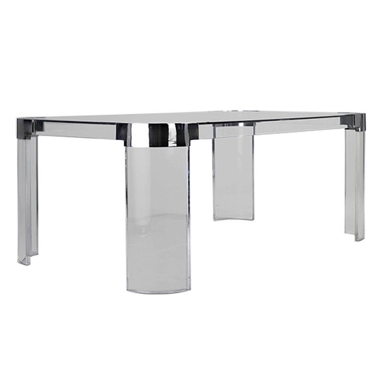 Lucite- und Nickel-Esstisch von Charles Hollis Jones aus der ...