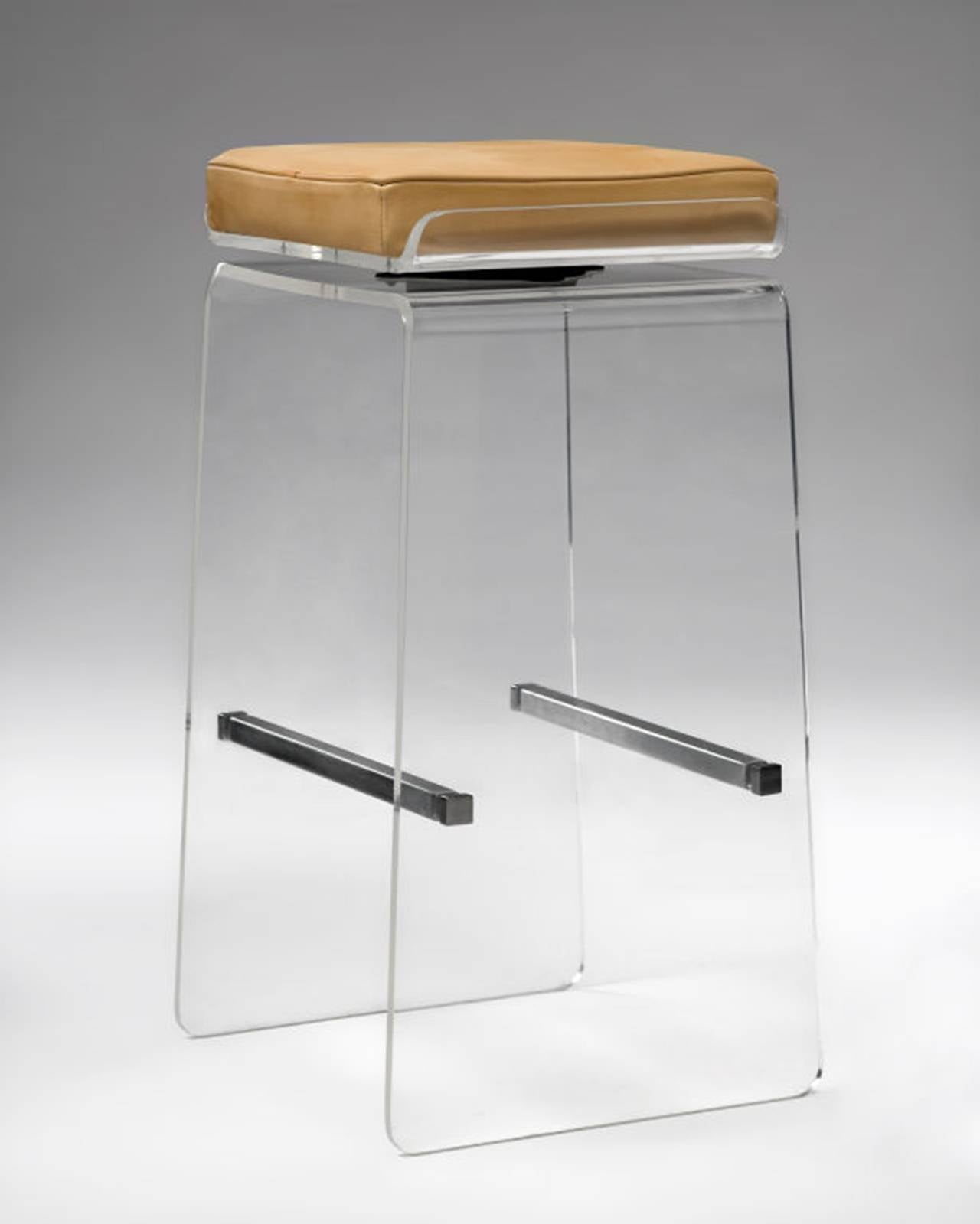 Set of Four "Waterfall" Bar Stools by Charles Hollis Jones at 1stDibs