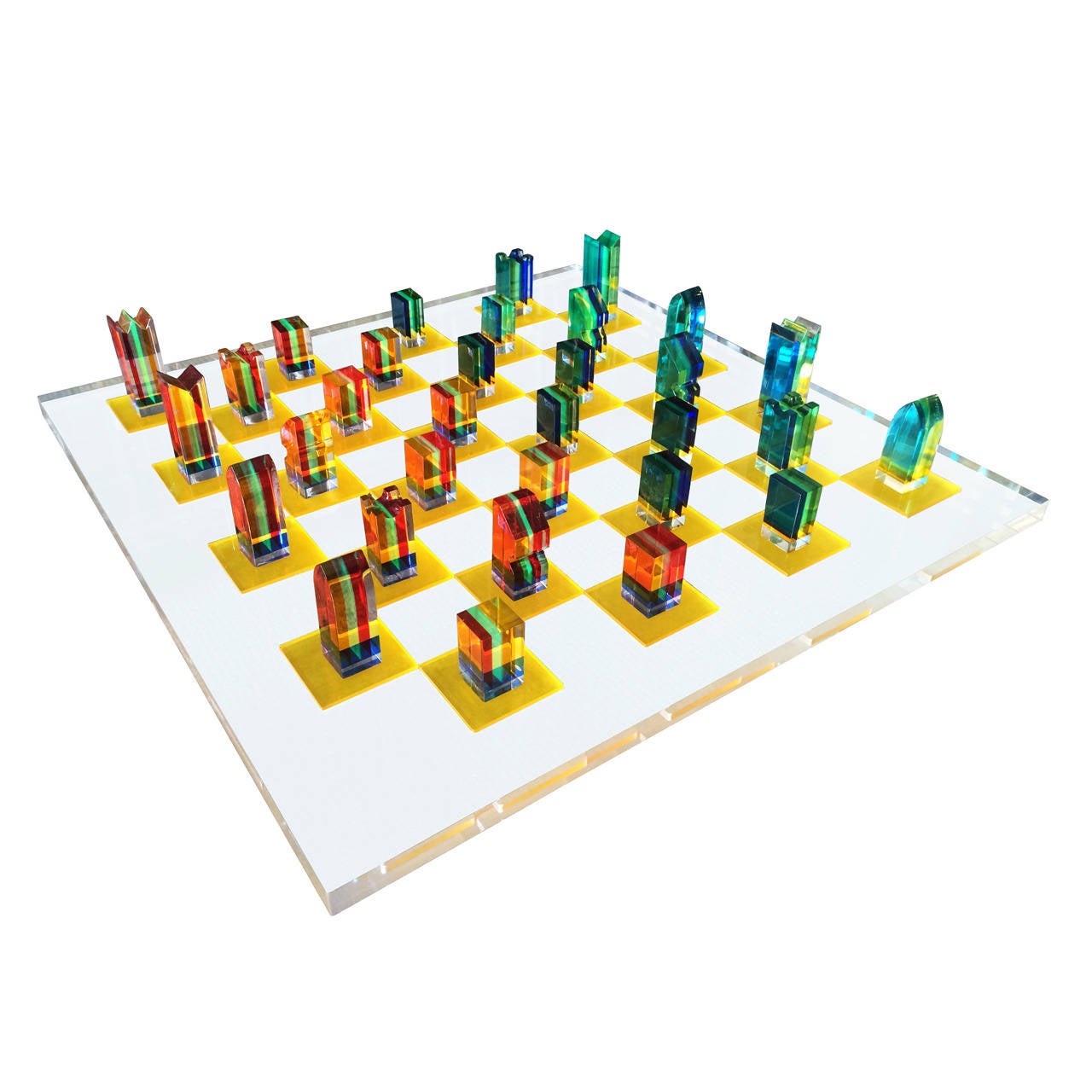 Charles Hollis Jones Lucite Chess Set at 1stDibs | lucite chess board