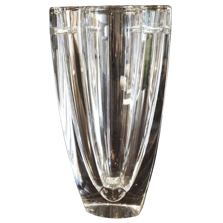 Large Bullet Glass Vase by Waterford at 1stDibs