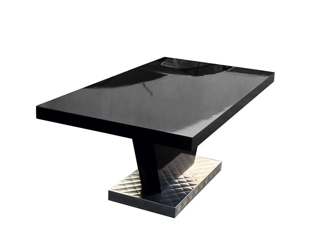 Black Lacquer Dining Table from a Paul Frankl Project at 1stDibs