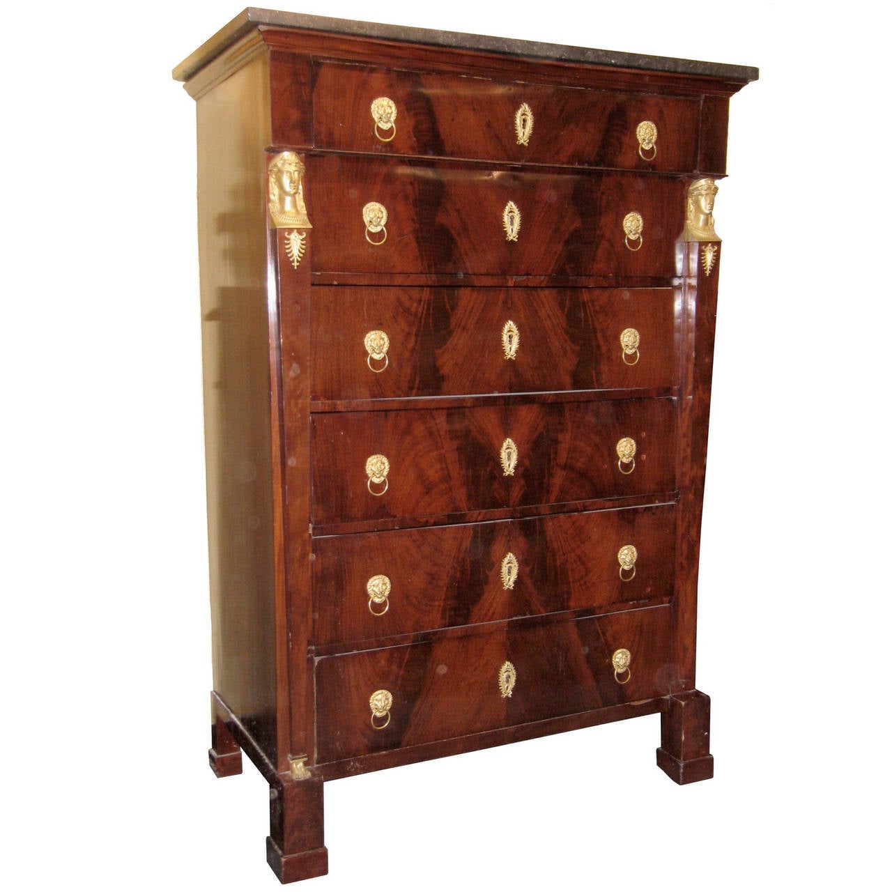 Tall French Empire Style Mahogany Chest of Drawers For Sale at 1stDibs Tall French Empire Style Mahogany Chest of Drawers For Sale at 1stDibs