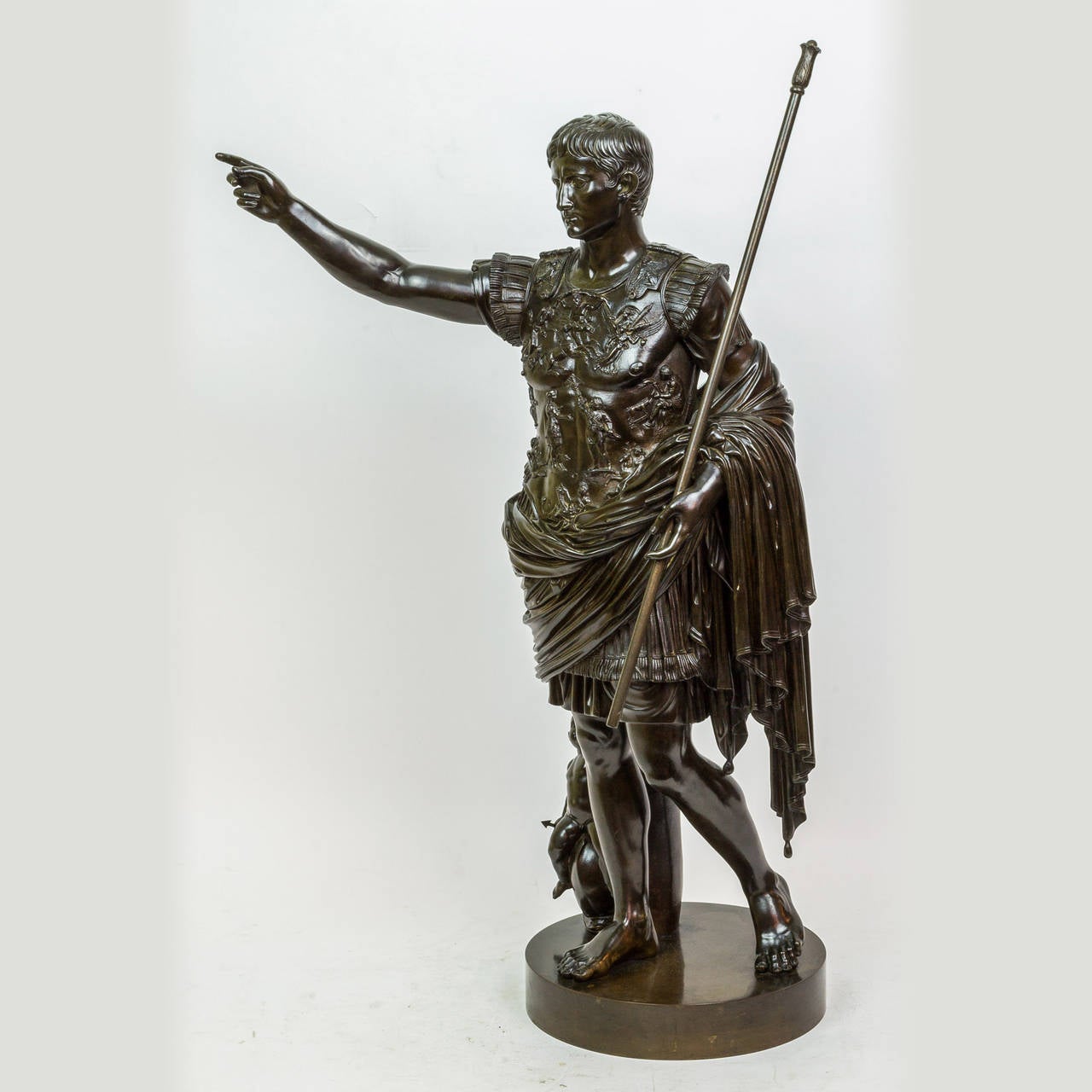 Neoclassical Patinated Bronze Figure of Caesar Standing For Sale at 1stDibs