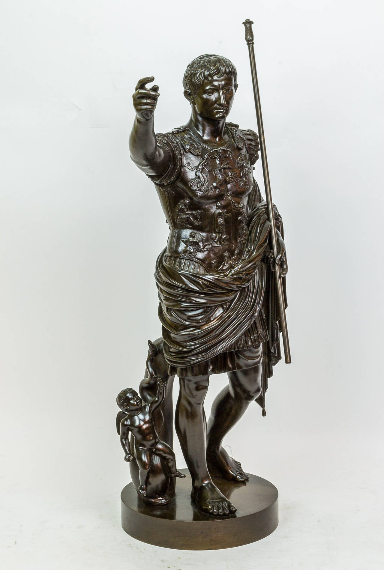 Neoclassical Patinated Bronze Figure of Caesar Standing For Sale at 1stDibs
