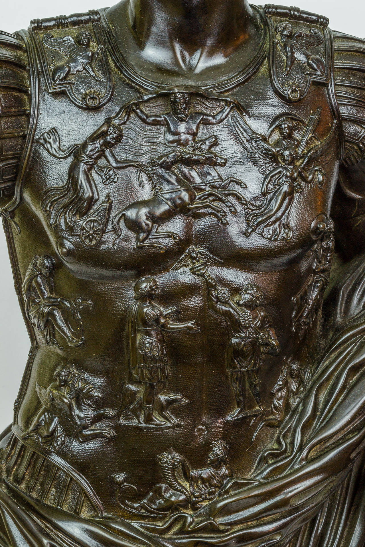 Neoclassical Patinated Bronze Figure of Caesar Standing For Sale at 1stDibs