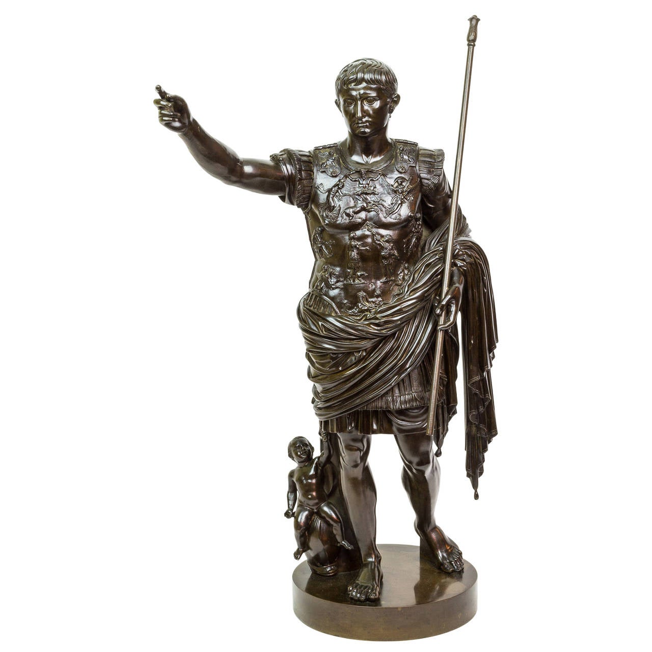 Neoclassical Patinated Bronze Figure of Caesar Standing For Sale at 1stDibs