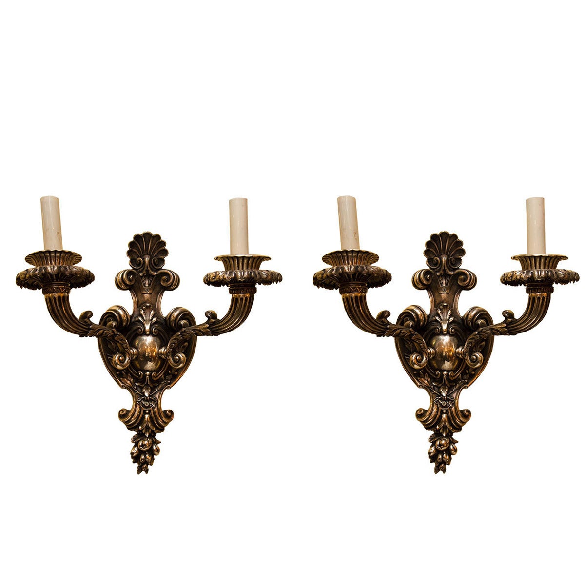 Pair of Two-Arm Wall Light Sconces with Monkey Figures at 1stDibs