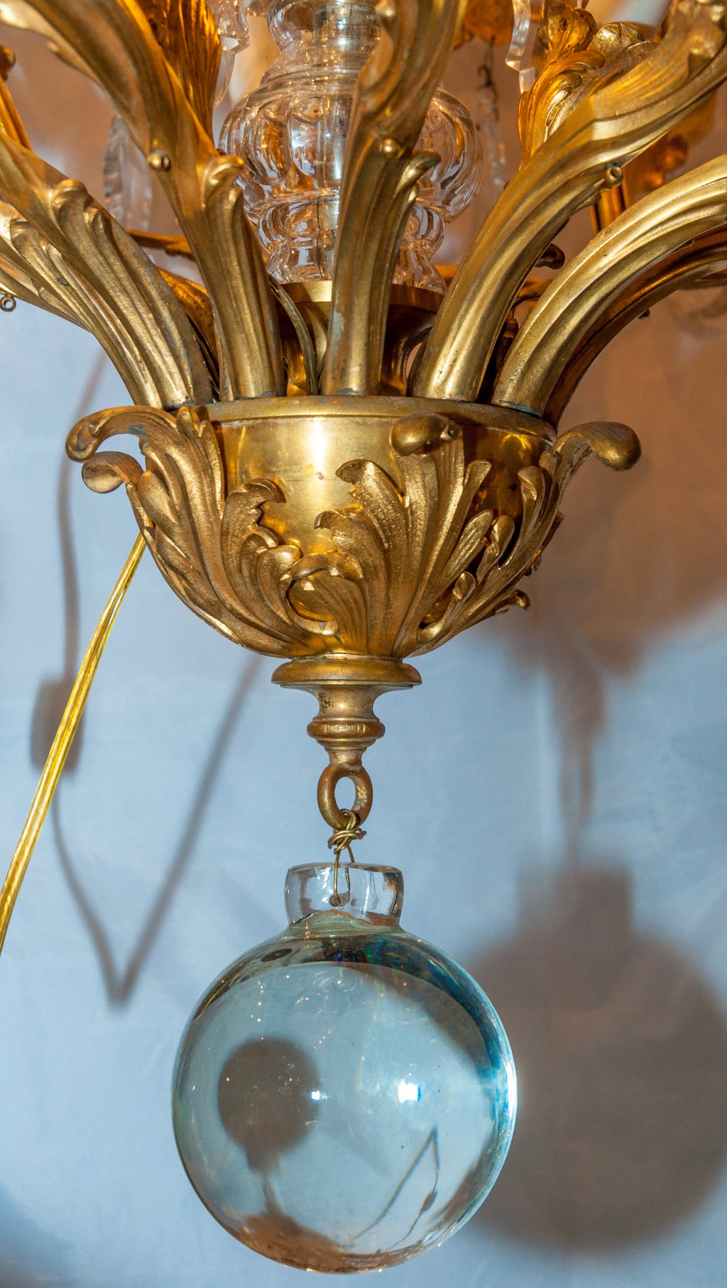 19th Century French Fifteen-Light Crystal and Bronze Crown Shaped Top ...