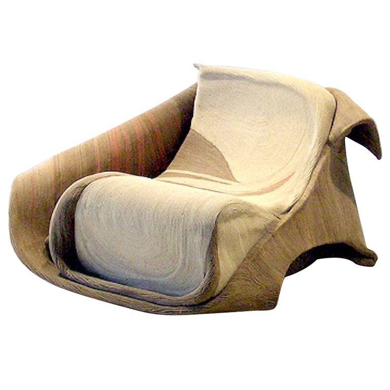 1970s Fabric Chair by Claude Prevost For Sale at 1stDibs