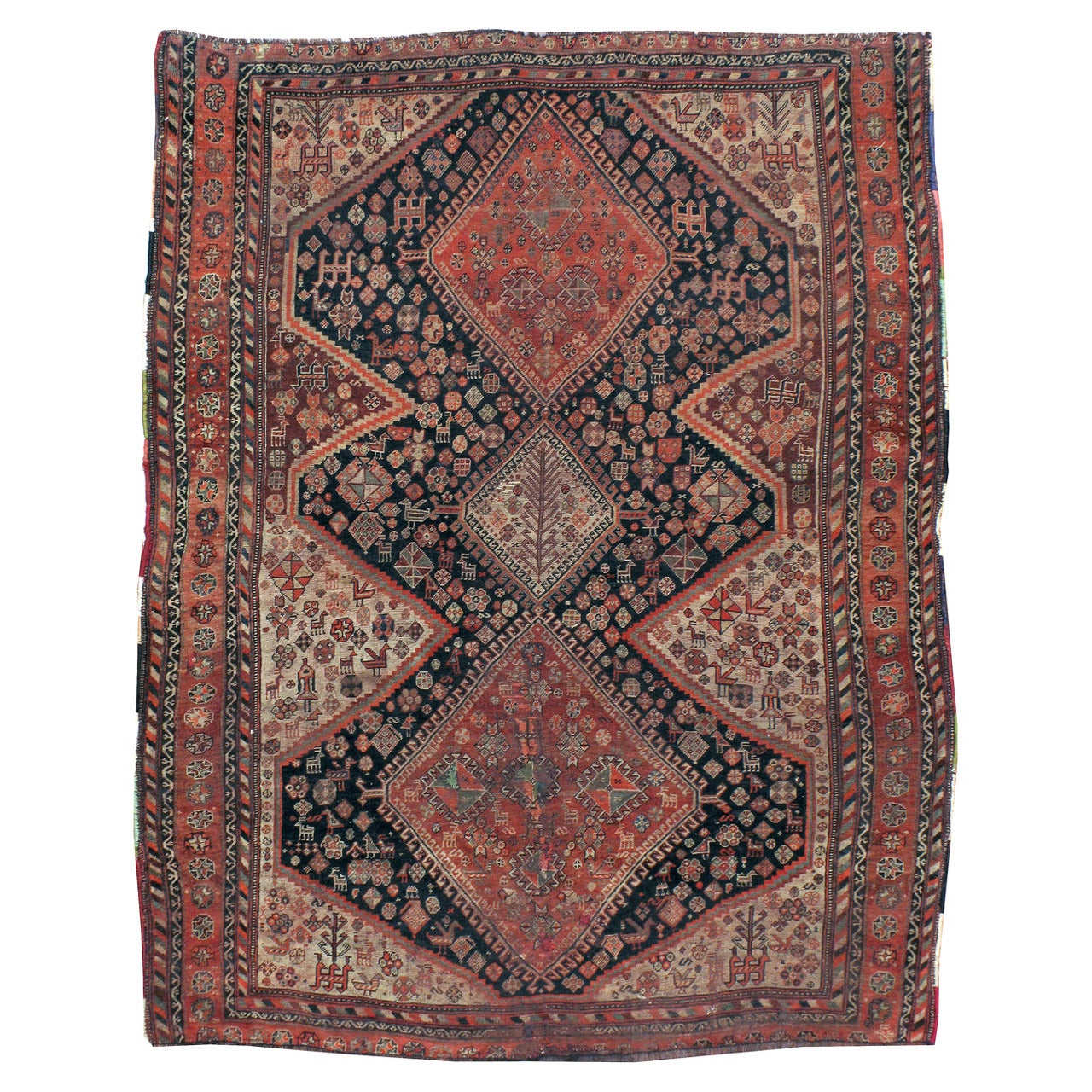 Antique Persian Shiraz Rug at 1stDibs