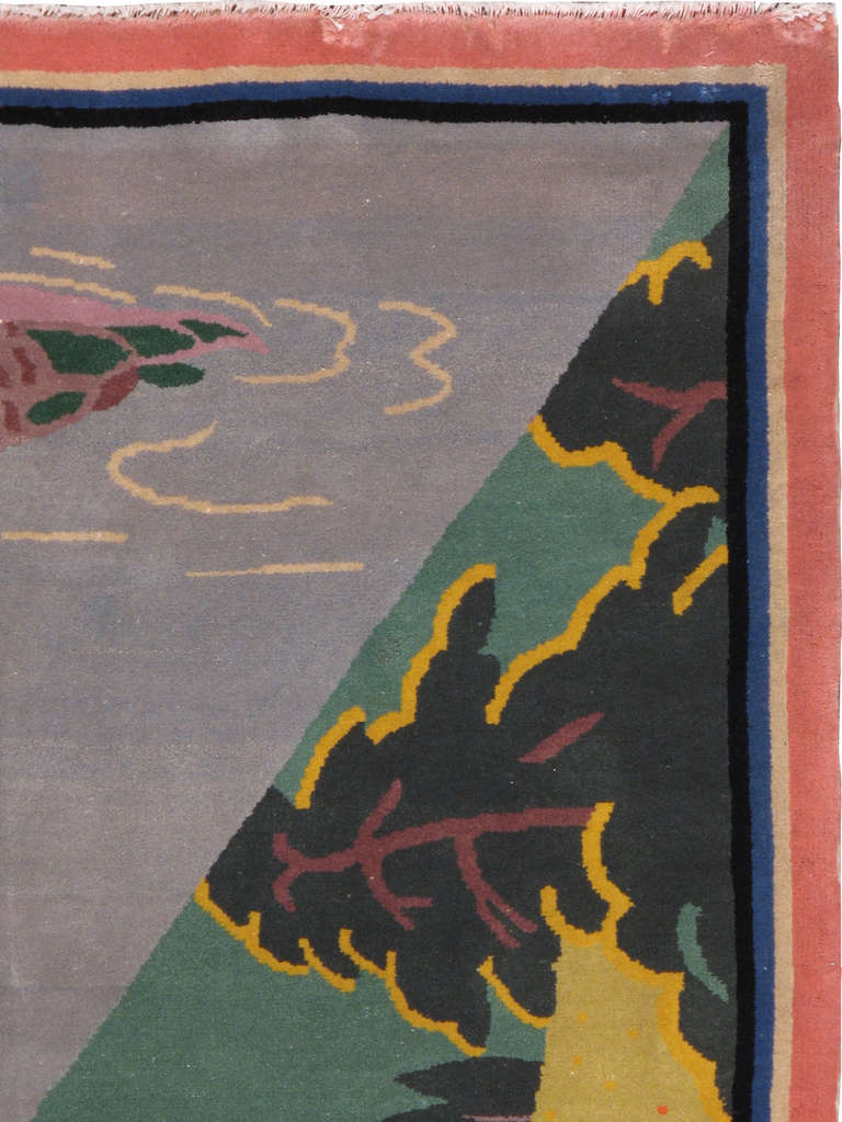 Antique Japanese Deco Art Rug at 1stDibs