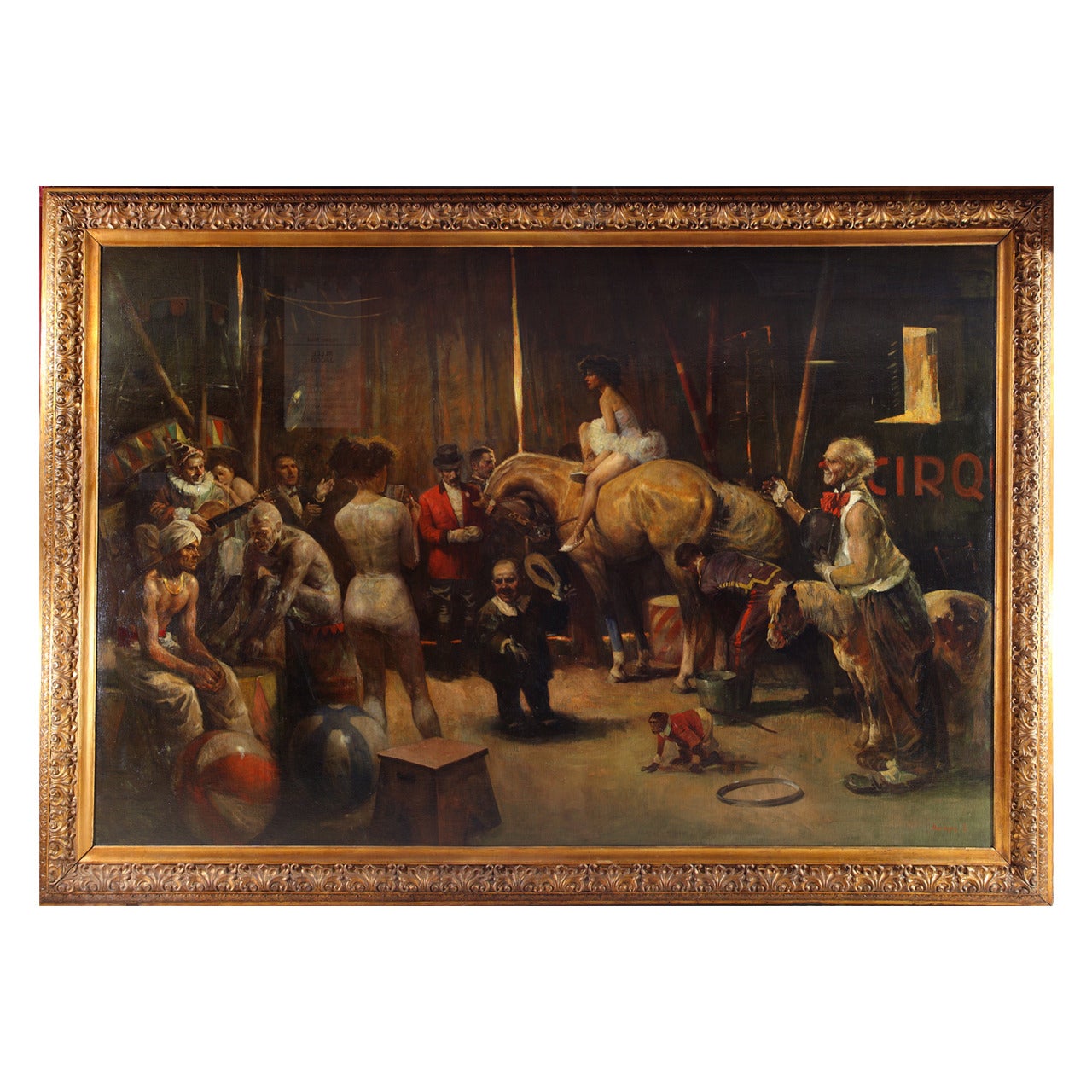 L. Markos - “Before The Show” - Painting, circa 1950 For Sale at 1stDibs