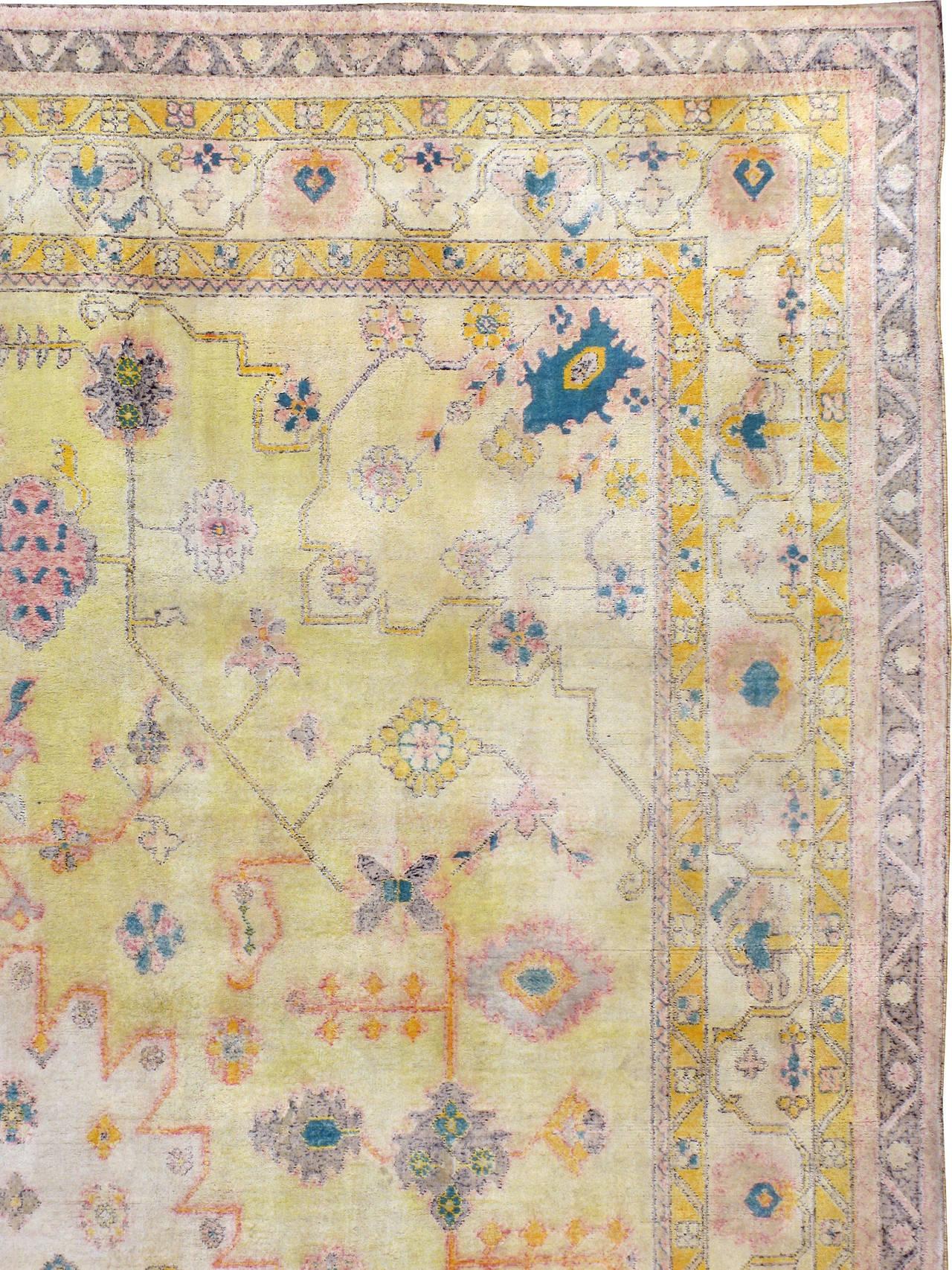 Antique Indian Cotton Agra Rug For Sale at 1stDibs