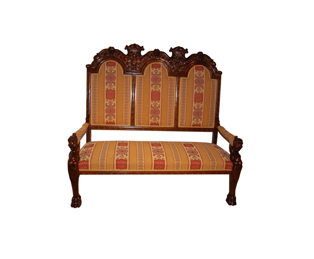 Two Neo Renaissance Arm Chairs For Sale at 1stdibs