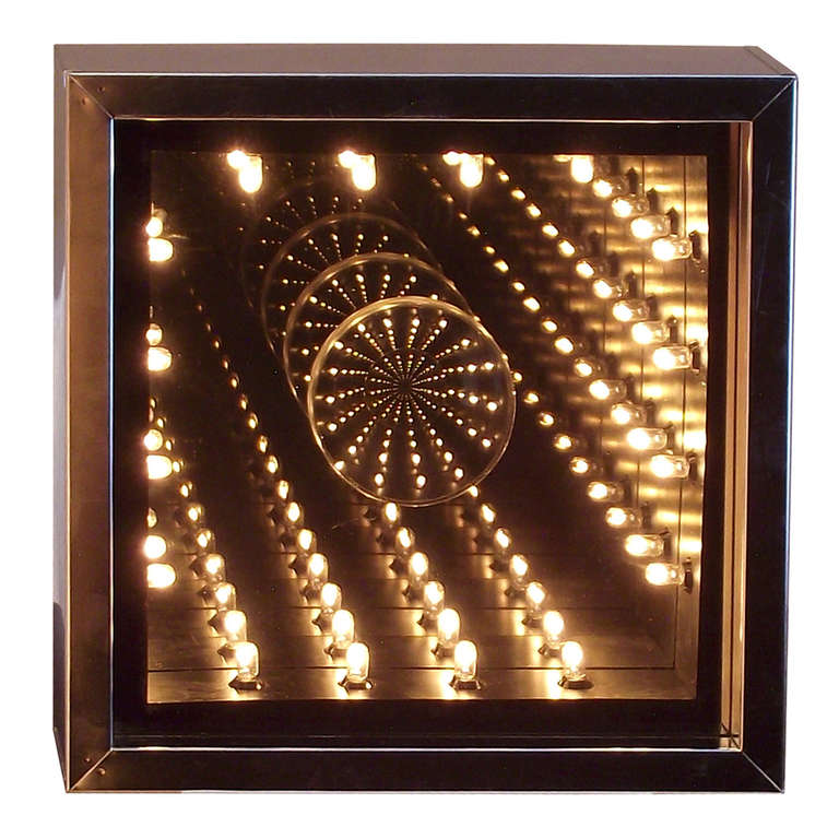 Petite 1970s Infinity Mirror in Chrome at 1stDibs
