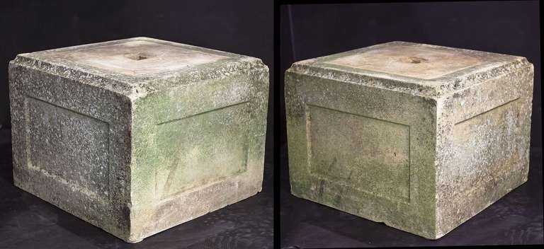 Pair of English Garden Stone Large Square Plinths (Priced as a Pair) at ...