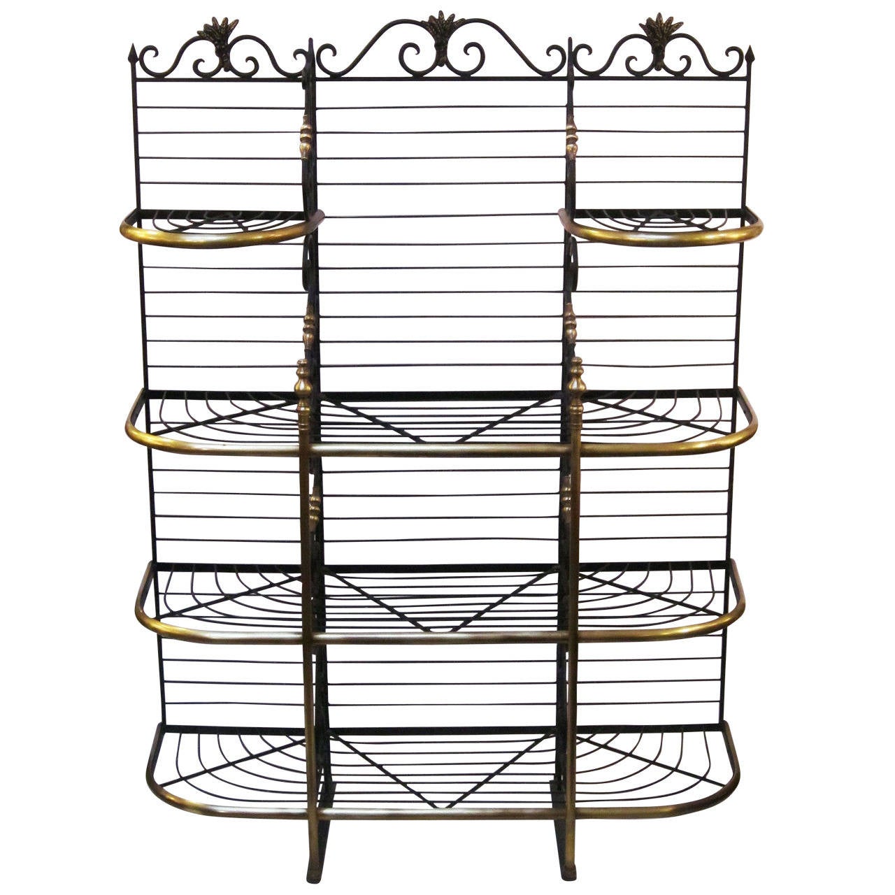 French Baker's Rack of Wrought Iron and Brass at 1stDibs | brass bakers ...