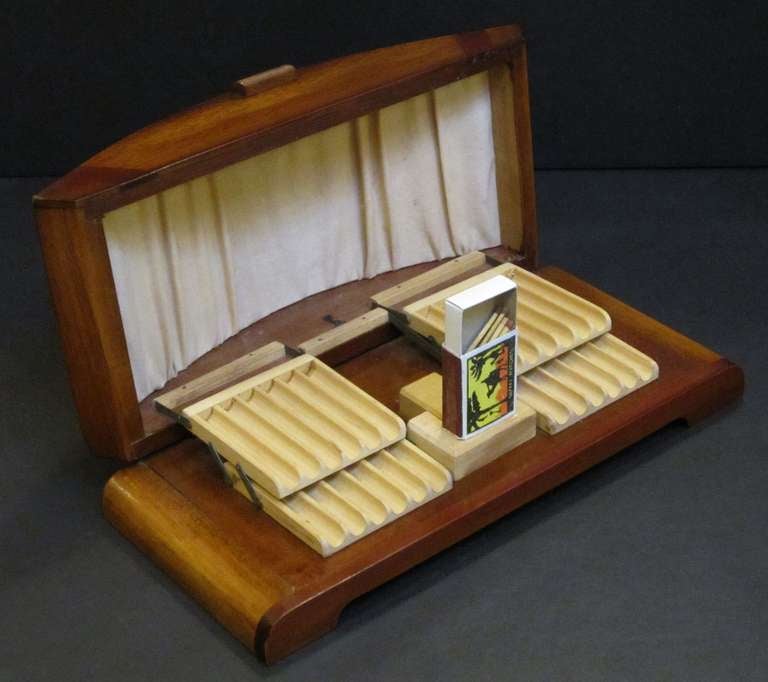 Art Deco Cigarette Box of Sandalwood (with Fitted Interior) at 1stDibs
