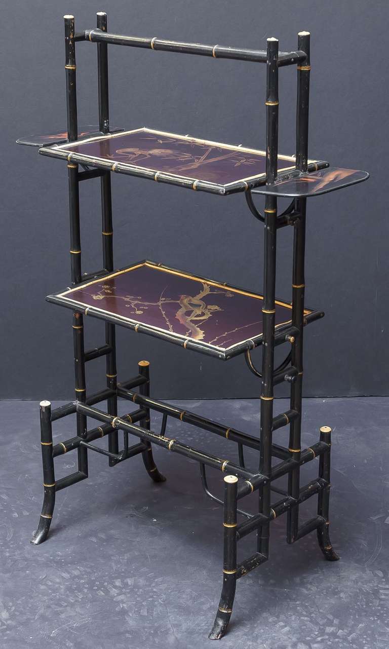 English Bamboo Lacquered Tray Table at 1stDibs