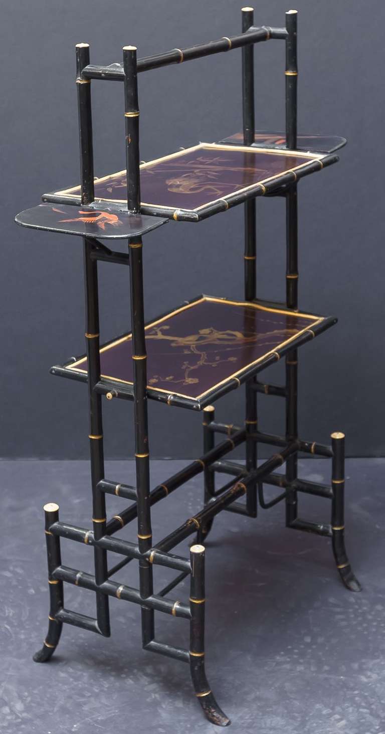English Bamboo Lacquered Tray Table at 1stDibs