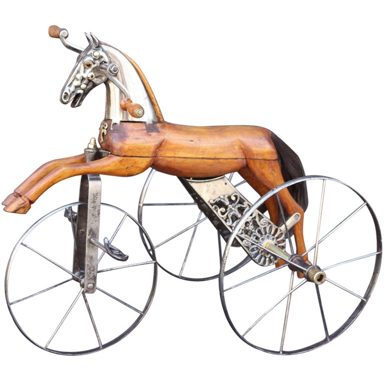 French Velocipede or Child's Horse Tricycle at 1stDibs