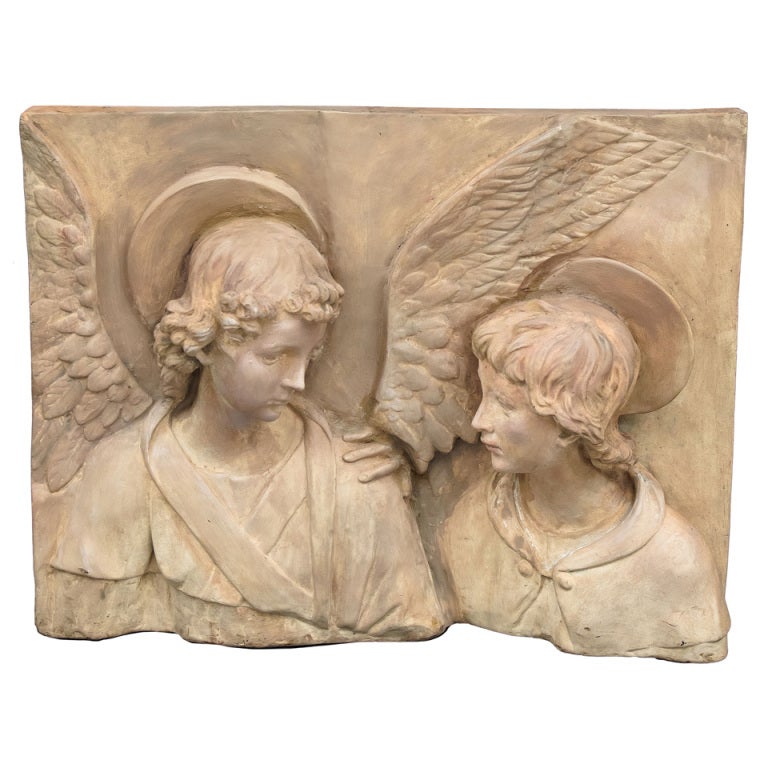 Italian Bas-Relief Plaque of Angels at 1stDibs